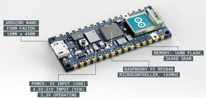 Nano Rp2040 Connect Arduino Mouser